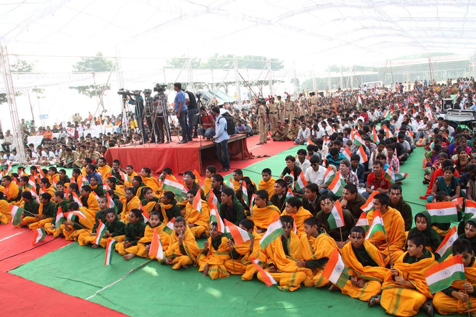 Vedic School Students with National Flags | VTS BHARATH
